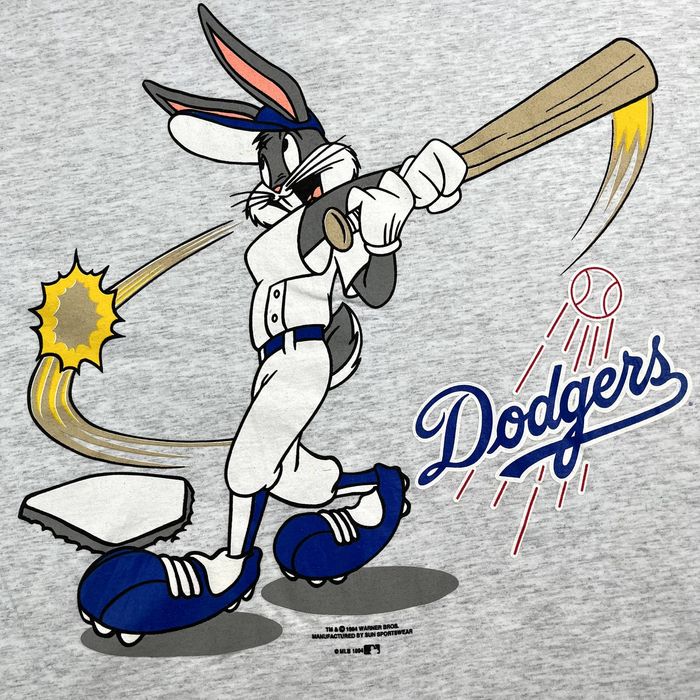 Vintage Vintage Los Angeles Dodgers Baseball Jersey Gray Bugs Bunny ...