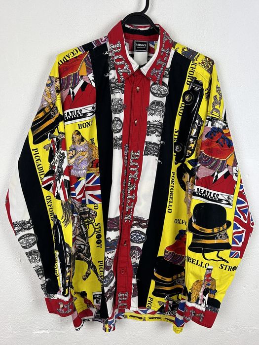Versace 90s Vintage Versace Rock Royalty Beatles Sex Pistols Shirt ...