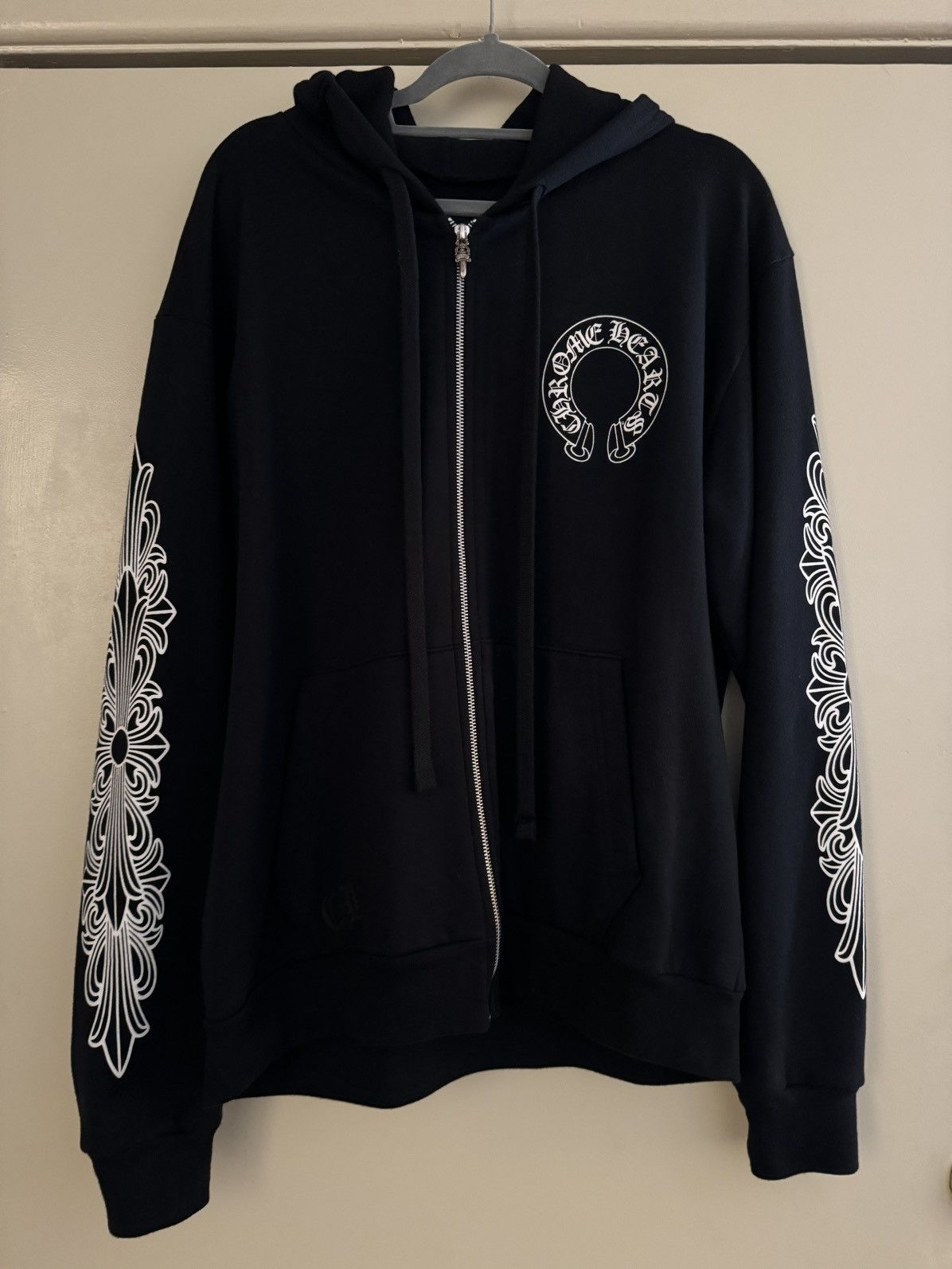 Chrome Hearts Chrome Hearts Horseshoe Floral Zip Up Hoodie | Grailed