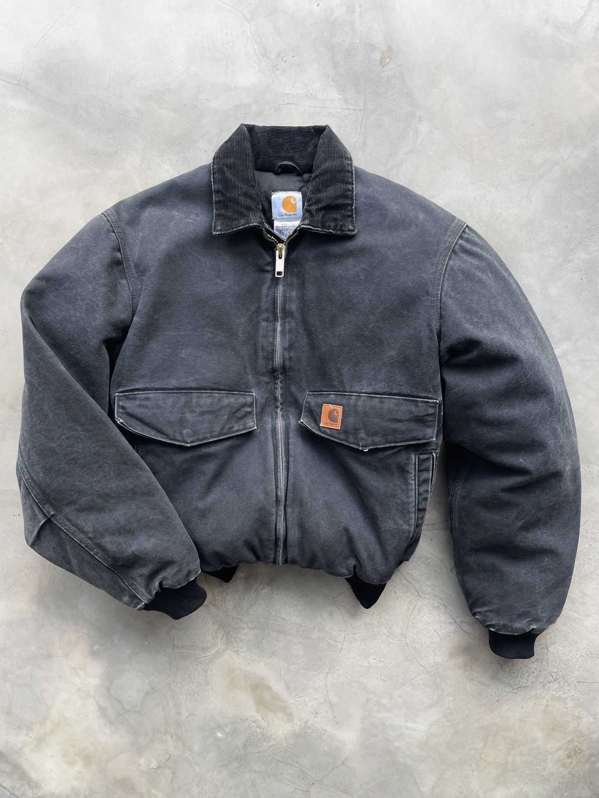 Carhartt FADED BLACK VINTAGE CARHARTT J165 BOMBER JACKET GRUNGE ERD ...