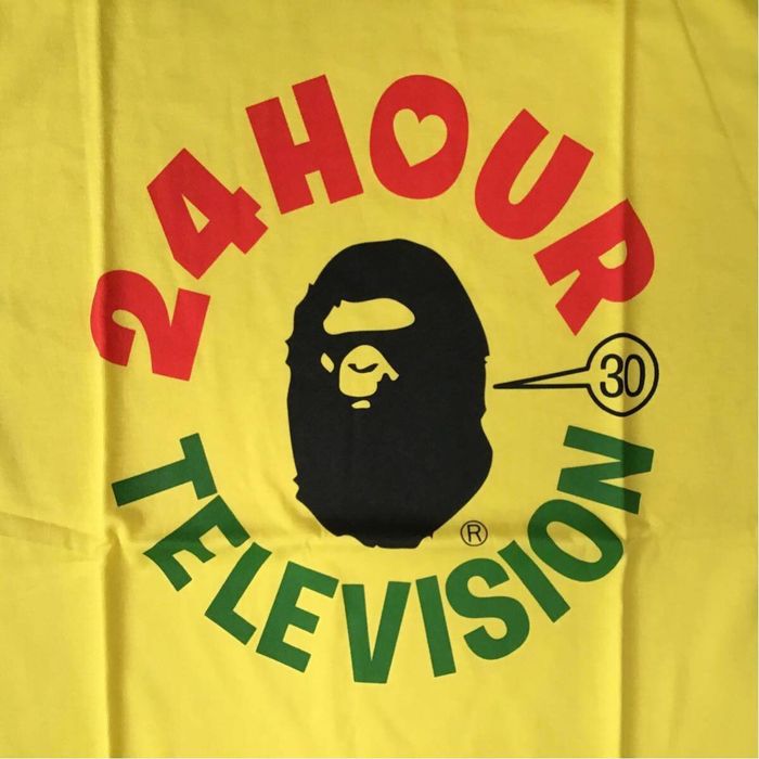 Bape 2007 BAPE 24 Hour TV APE HEAD T-shirt yellow APE NIGO | Grailed