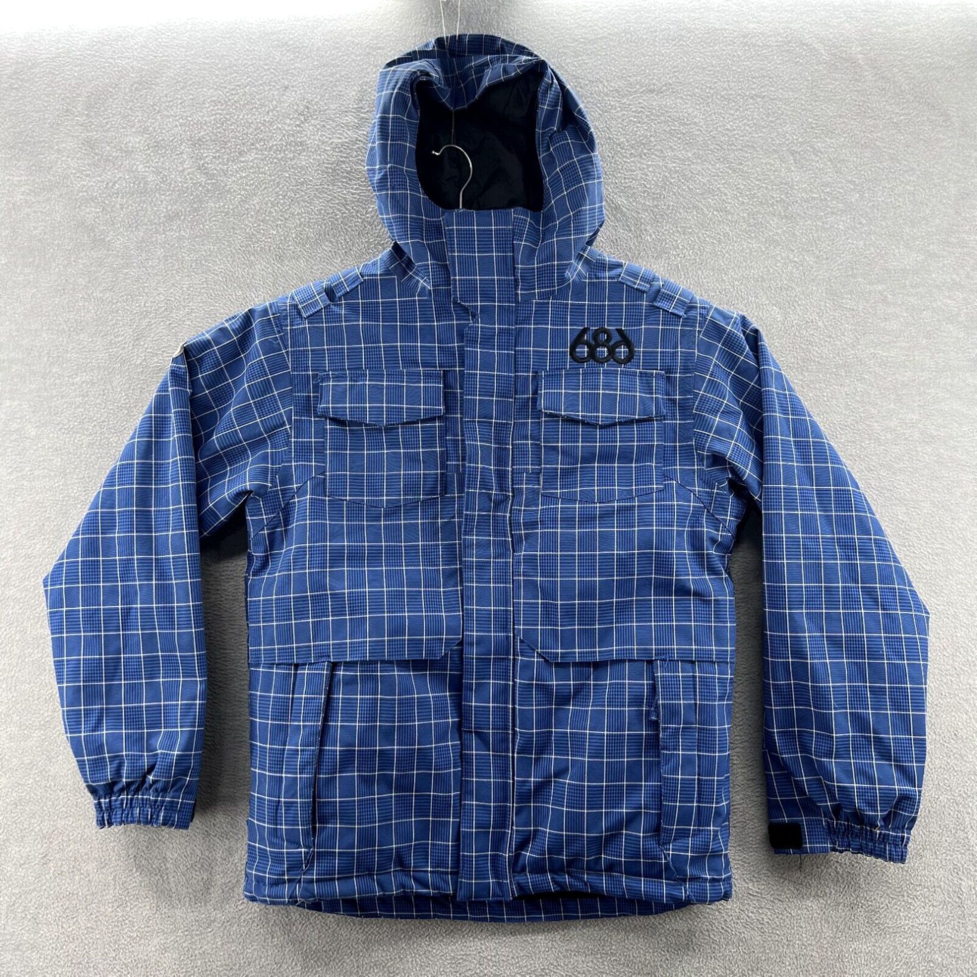 Vintage 686 boys youth hooded winter ski parka blue mannual command ...