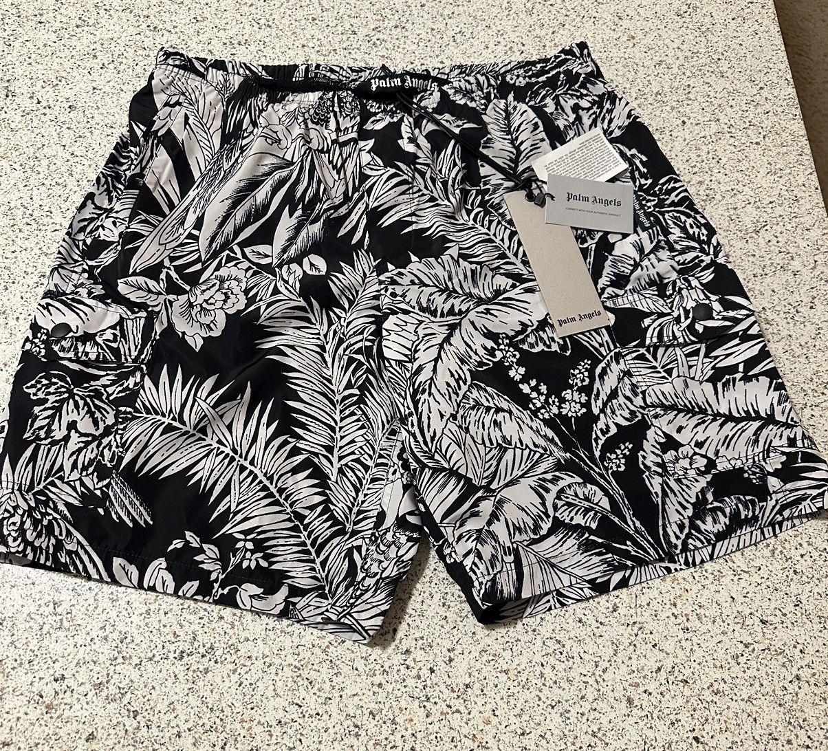 Palm Angels Jungle Parrots Swim Trunks | Grailed