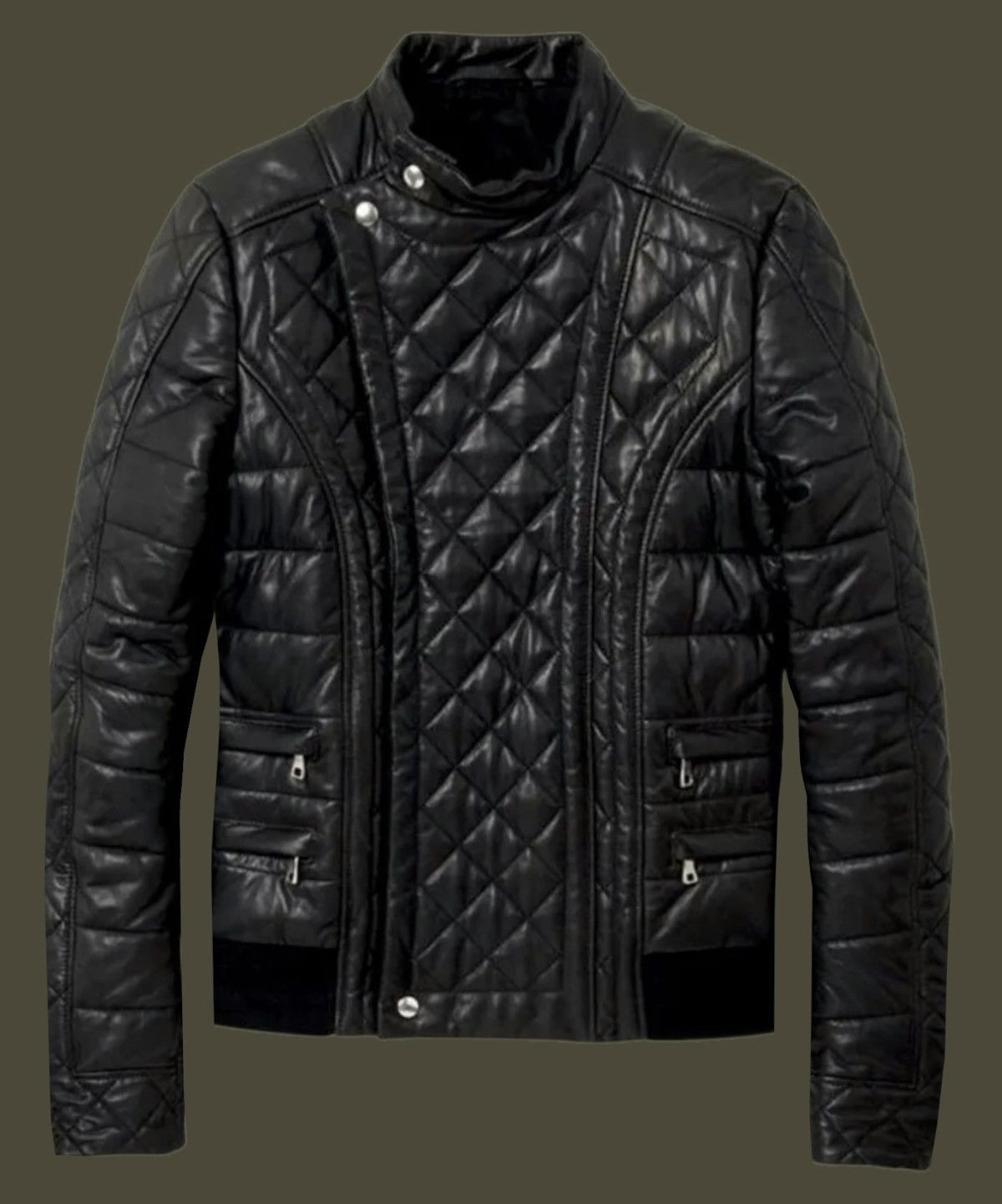 Balmain BALMAIN⚡️Quilted leather moto racer biker jacket 46IT/Small ...