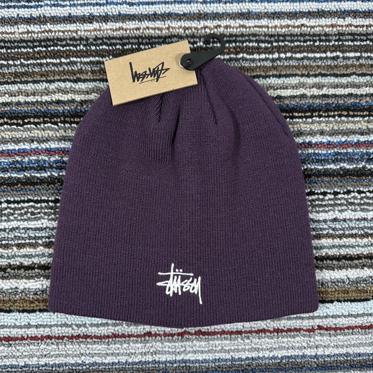 Rare × Streetwear × Stussy STUSSY BASIC SKULLCAP BEANIE HAT - PURPLE ...