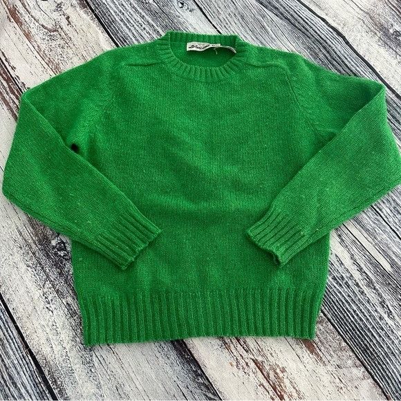Vintage Shetland-Miss 100% Wool Kelly Green Sweater | Grailed