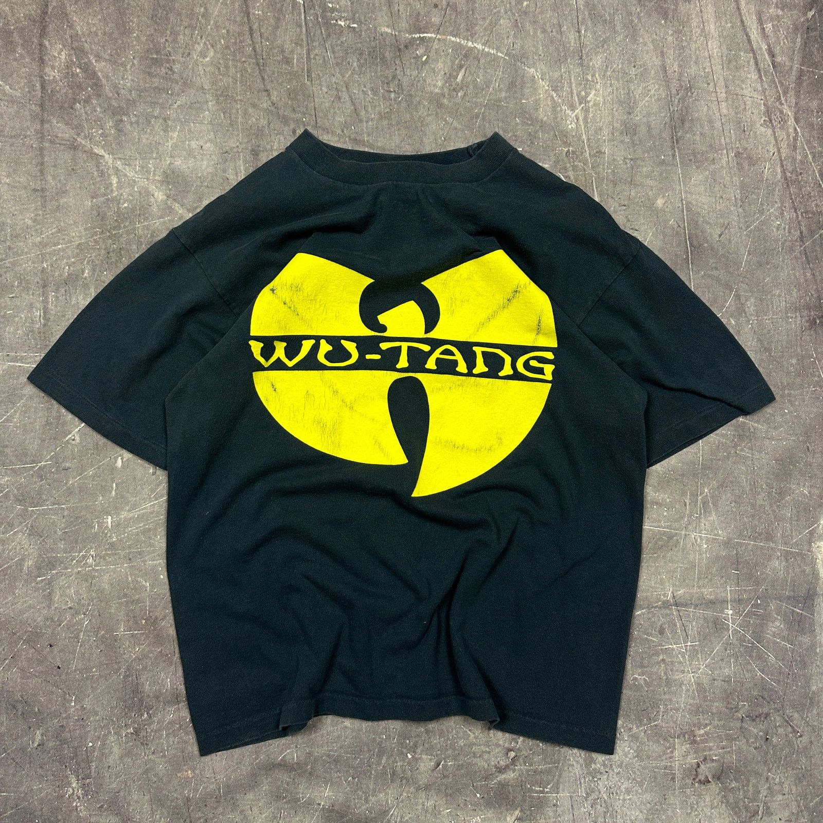 Vintage 90s Black Wu-Tang Clan Logo Graphic Shirt L X62 | Grailed