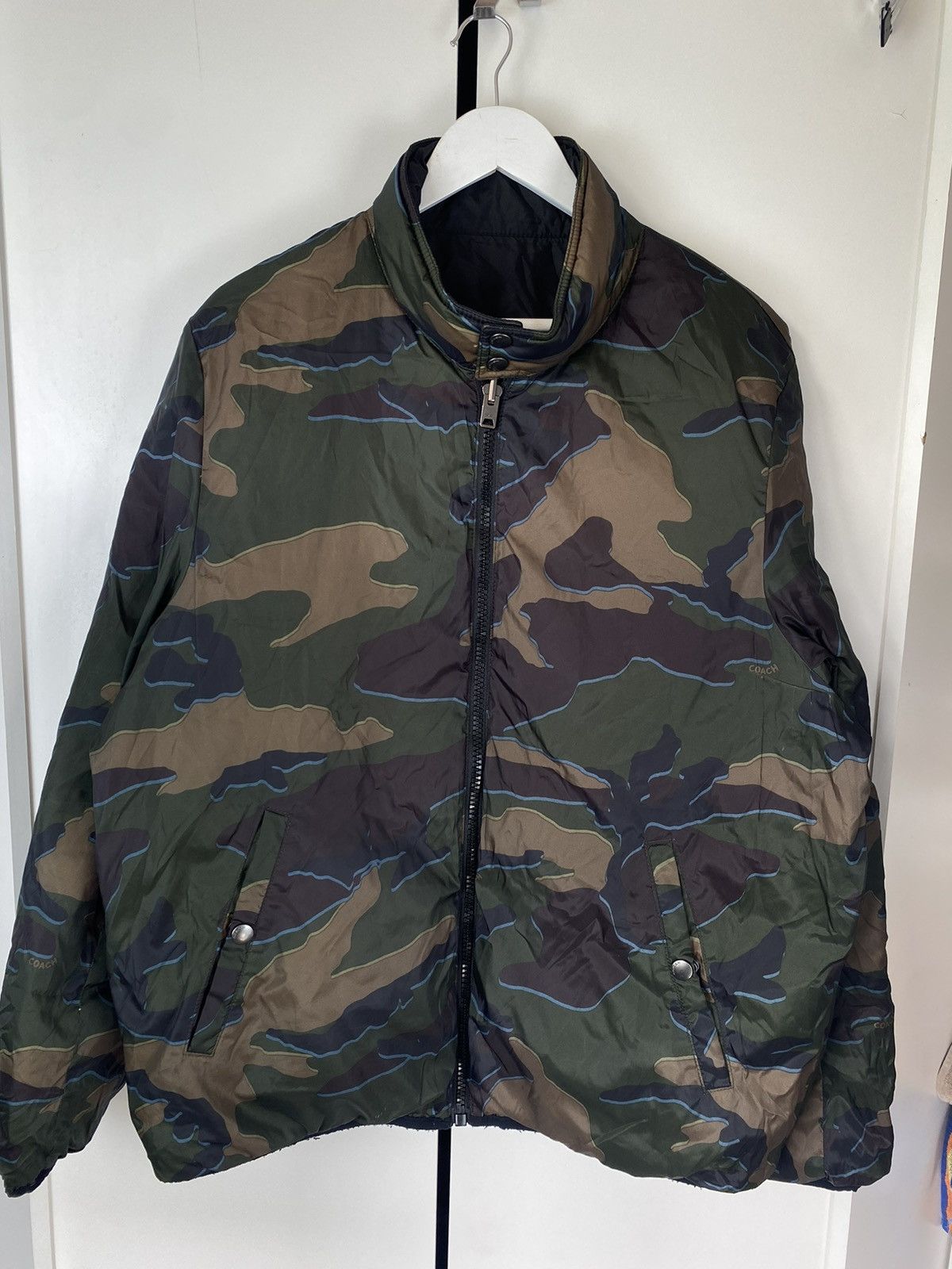 Coach Coach reversible puffer jacket black/moro m | Grailed