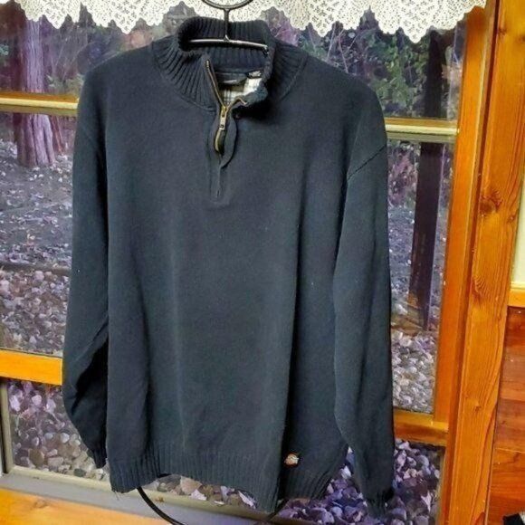 Dickies Dickies 1/4 Zip Logo Mock Neck Black Sz. XL Sweater | Grailed
