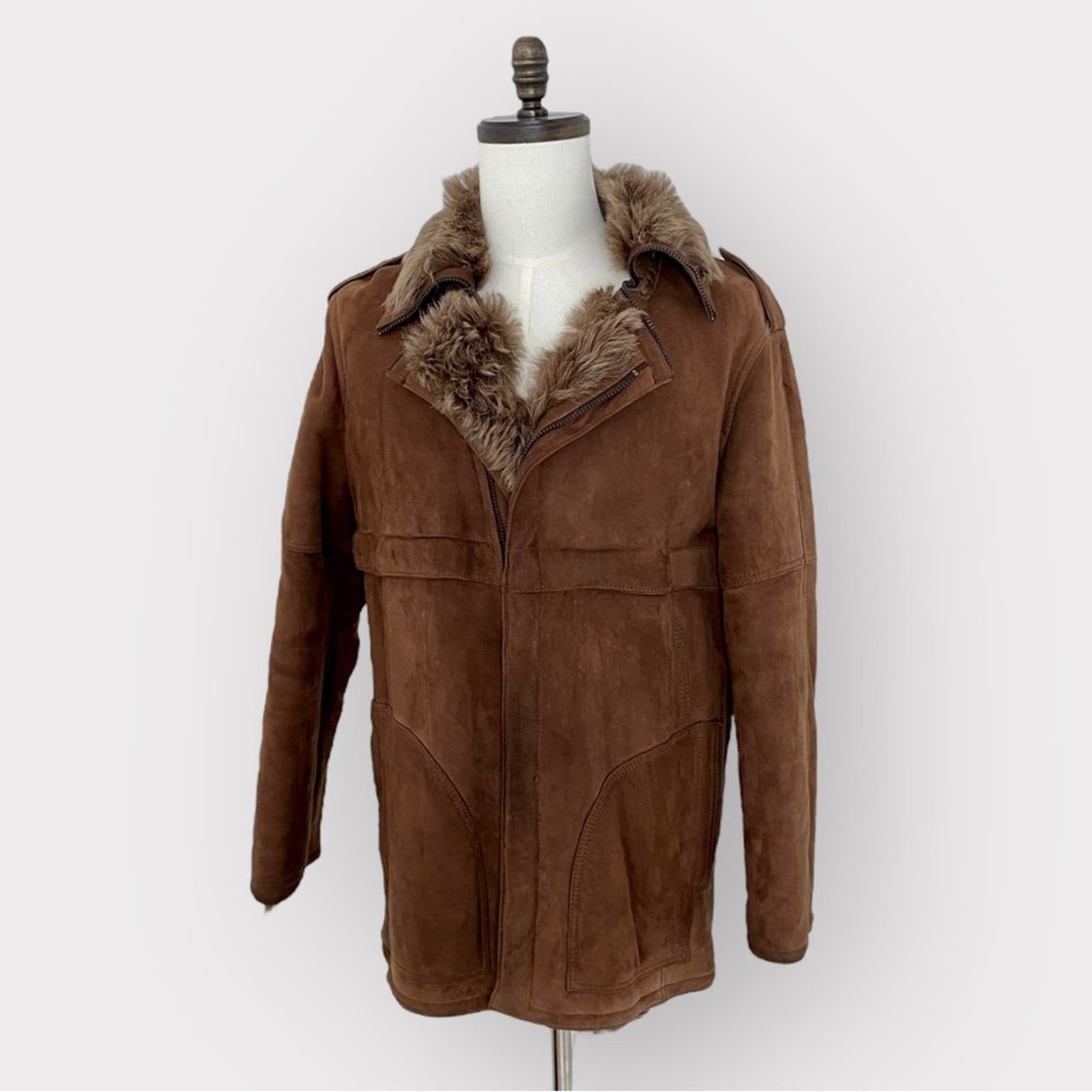 Bally Bally Shearling Vintage Long Leather Jacket Coat Brown | Grailed