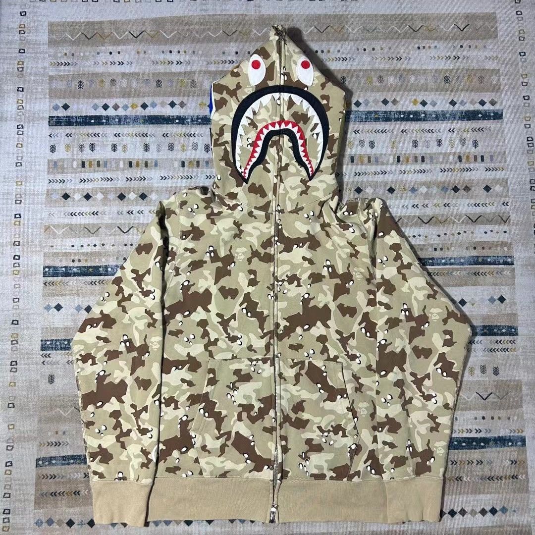 Bape OPENING CELEBRATION CAMO SHARK FULL ZIP HOODIE | Grailed