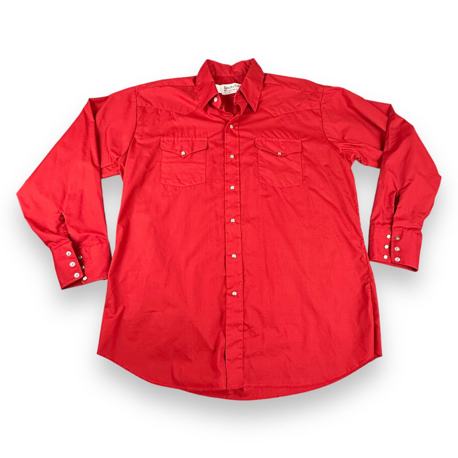 Vintage Vintage 90s Ranch & Town Red Pearl Snap Western Shirt LS | Grailed