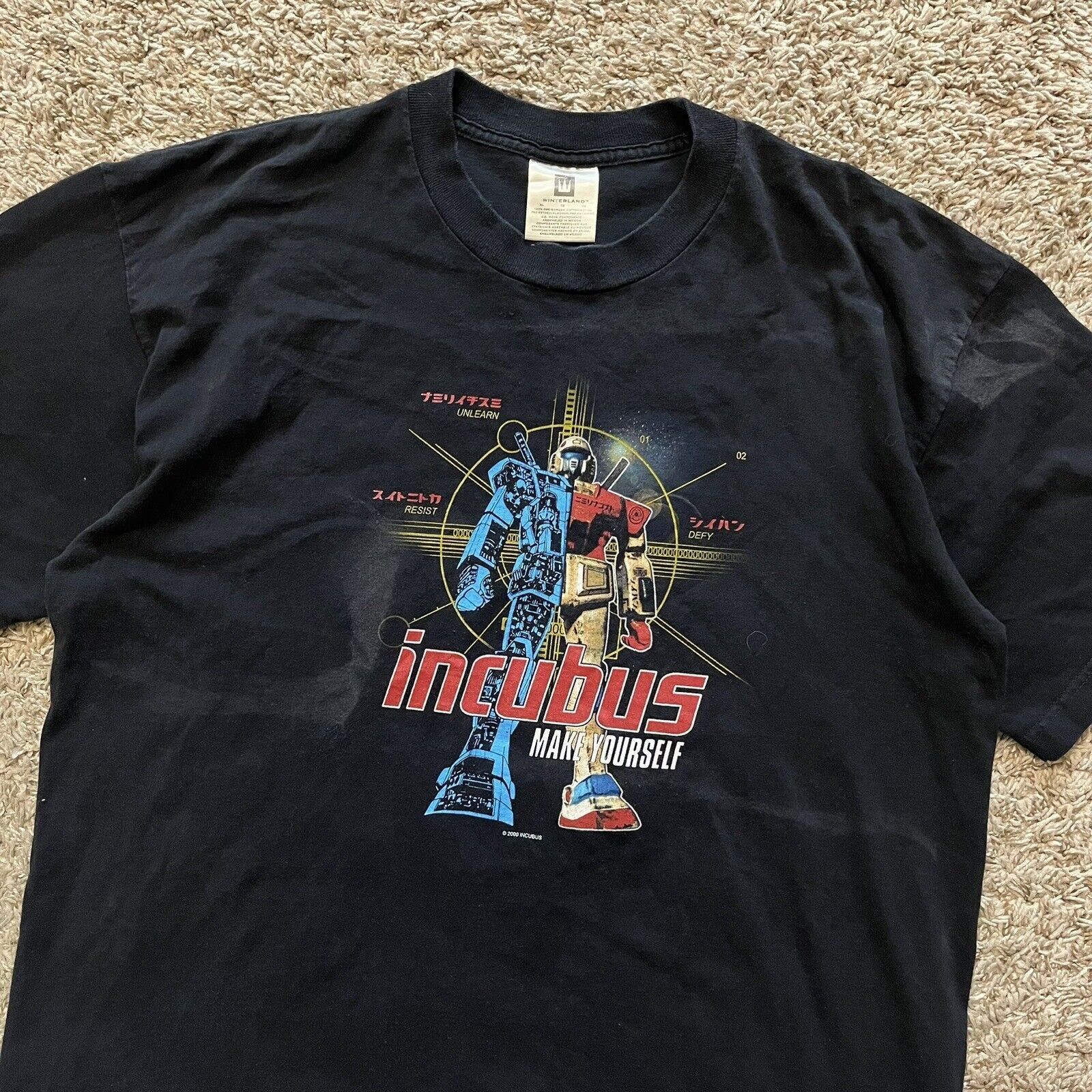 Band Tees × Vintage 2000 Incubus Make Yourself Anime Gundam Winterland ...