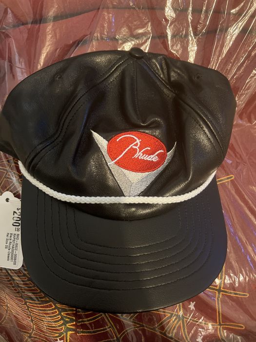 Rhude Rhude Classic Black Leather Hat | Grailed