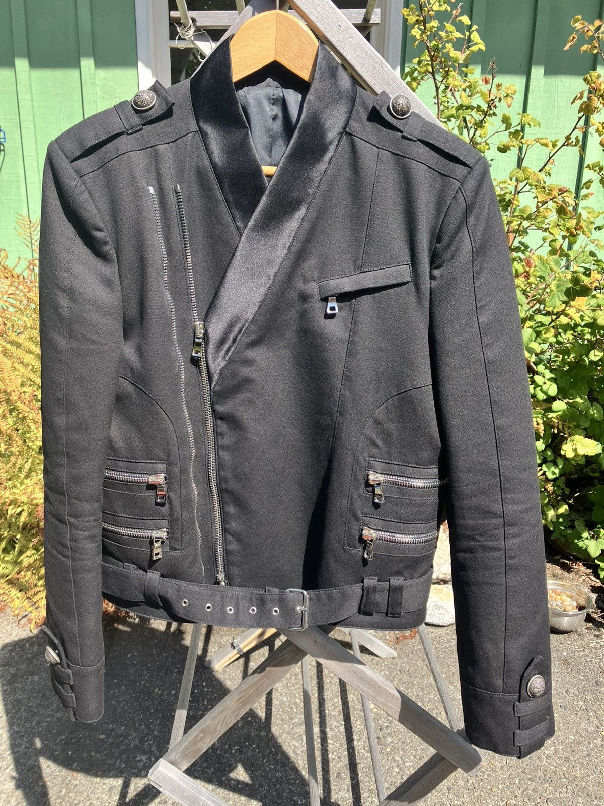 Balmain SS14 Kimono Military Biker Jacket Asymmetric Zippers | Grailed