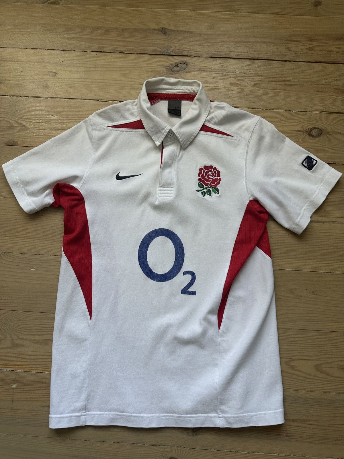 Nike × Streetwear Vintage 90’s Nike O2 England Rugby Jersey Rugby Shirt ...