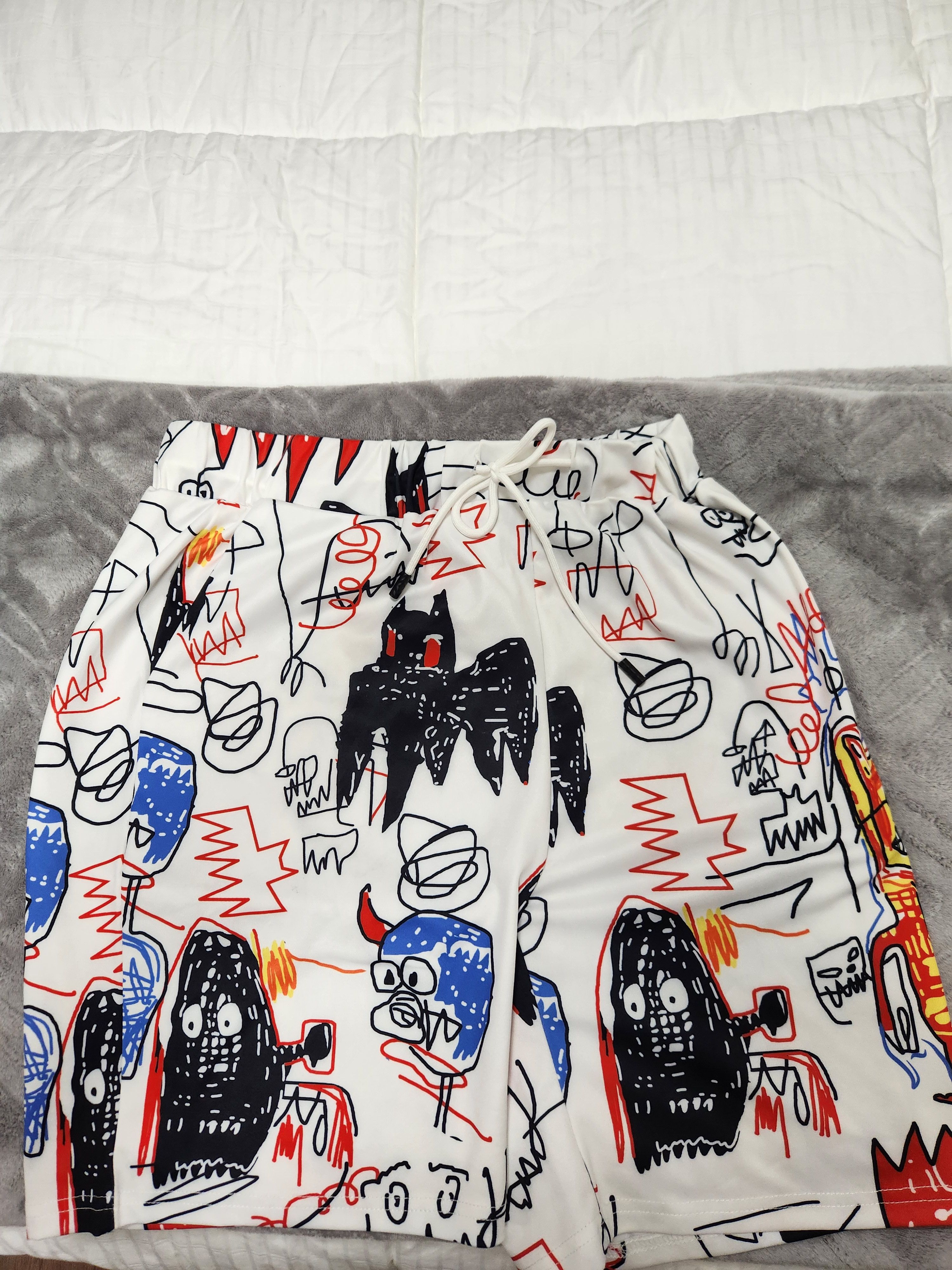 Shein Crazy Graphic Shorts | Grailed