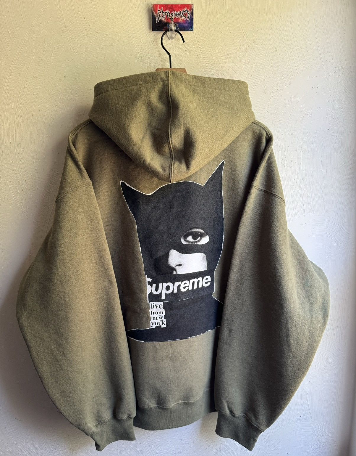 Supreme × Vintage Supreme Catwoman Box Logo Hoodie Light Olive | Grailed