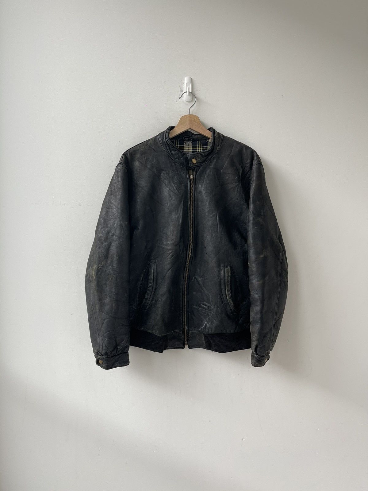 Vintage VINTAGE FADED DISTRESSED "ROOTS" LEATHER JACKET | Grailed