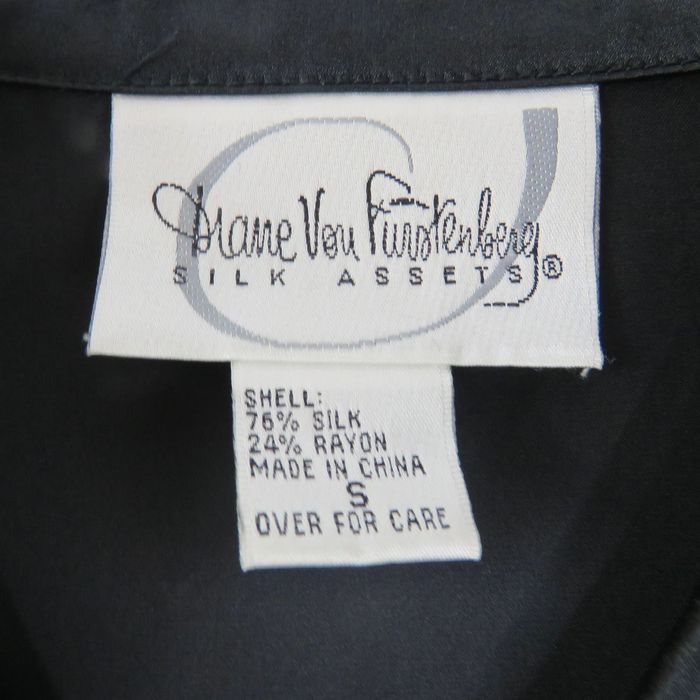 Vintage Vintage Diane von Furstenberg Black Baroque Silk Blouse | Grailed