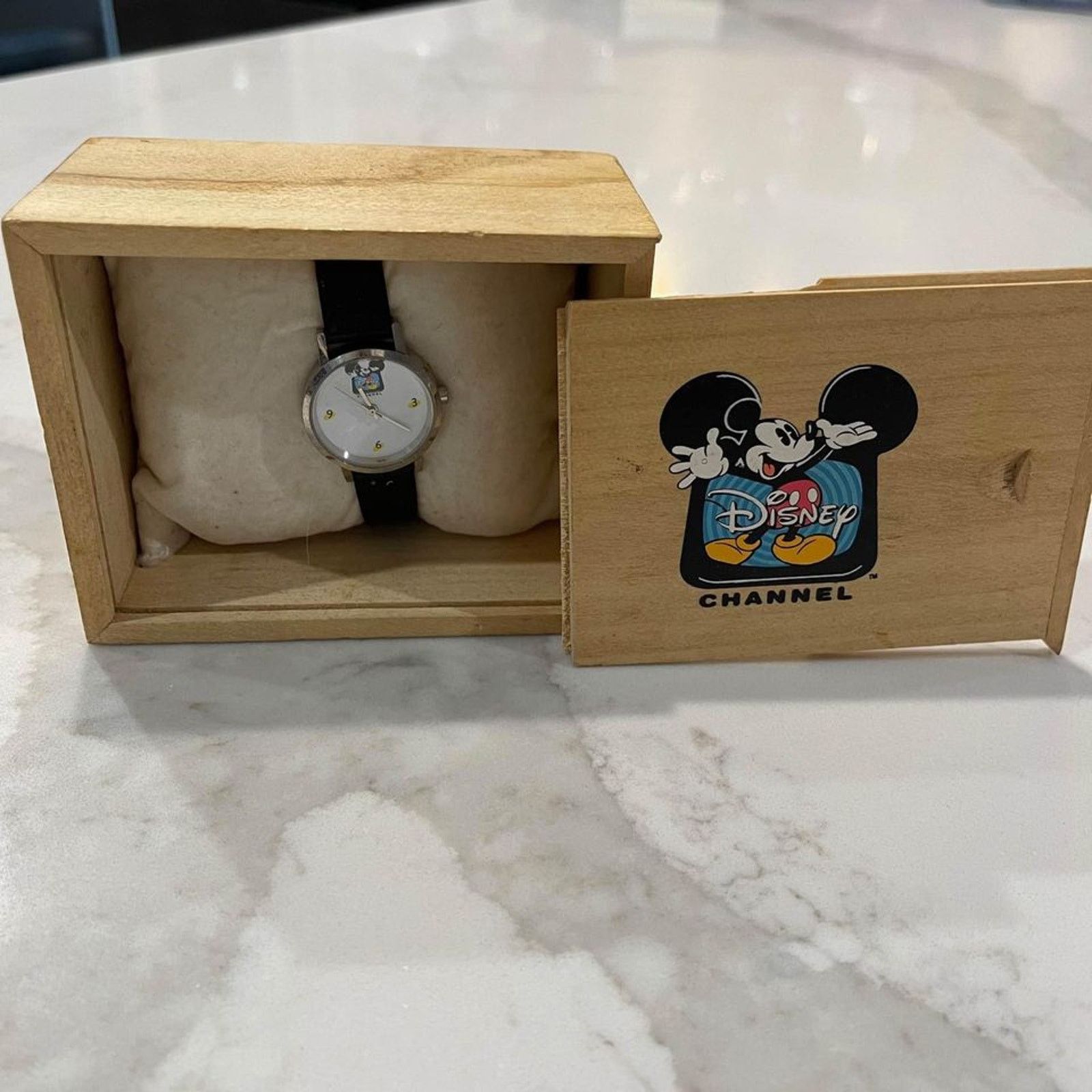 Disney Vintage Disney Channel Mickey Mouse Wrist Watch Wooden Case ...