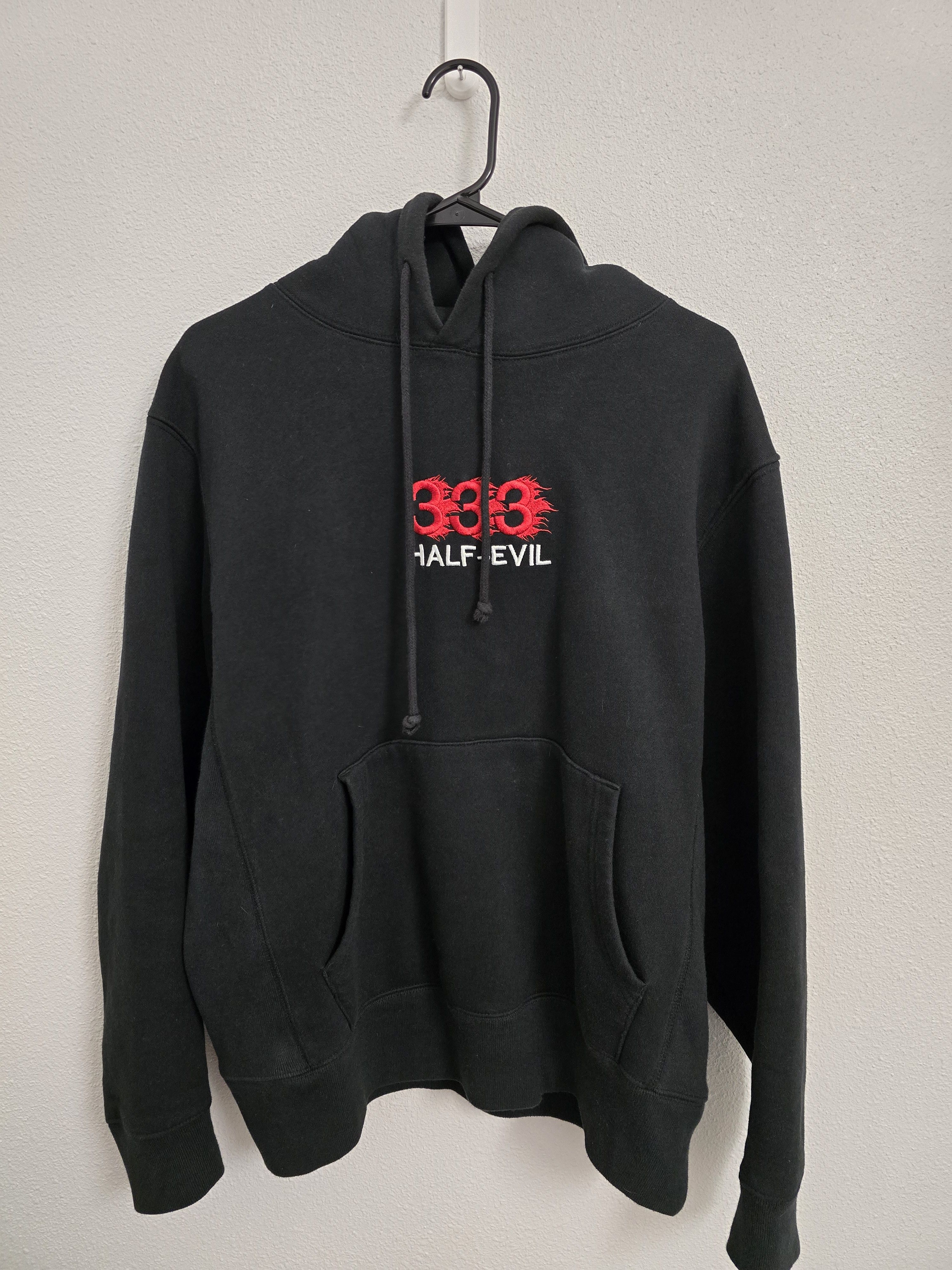 Half Evil Half Evil 333 Flame Logo Hoodie Large Embroidered | Grailed