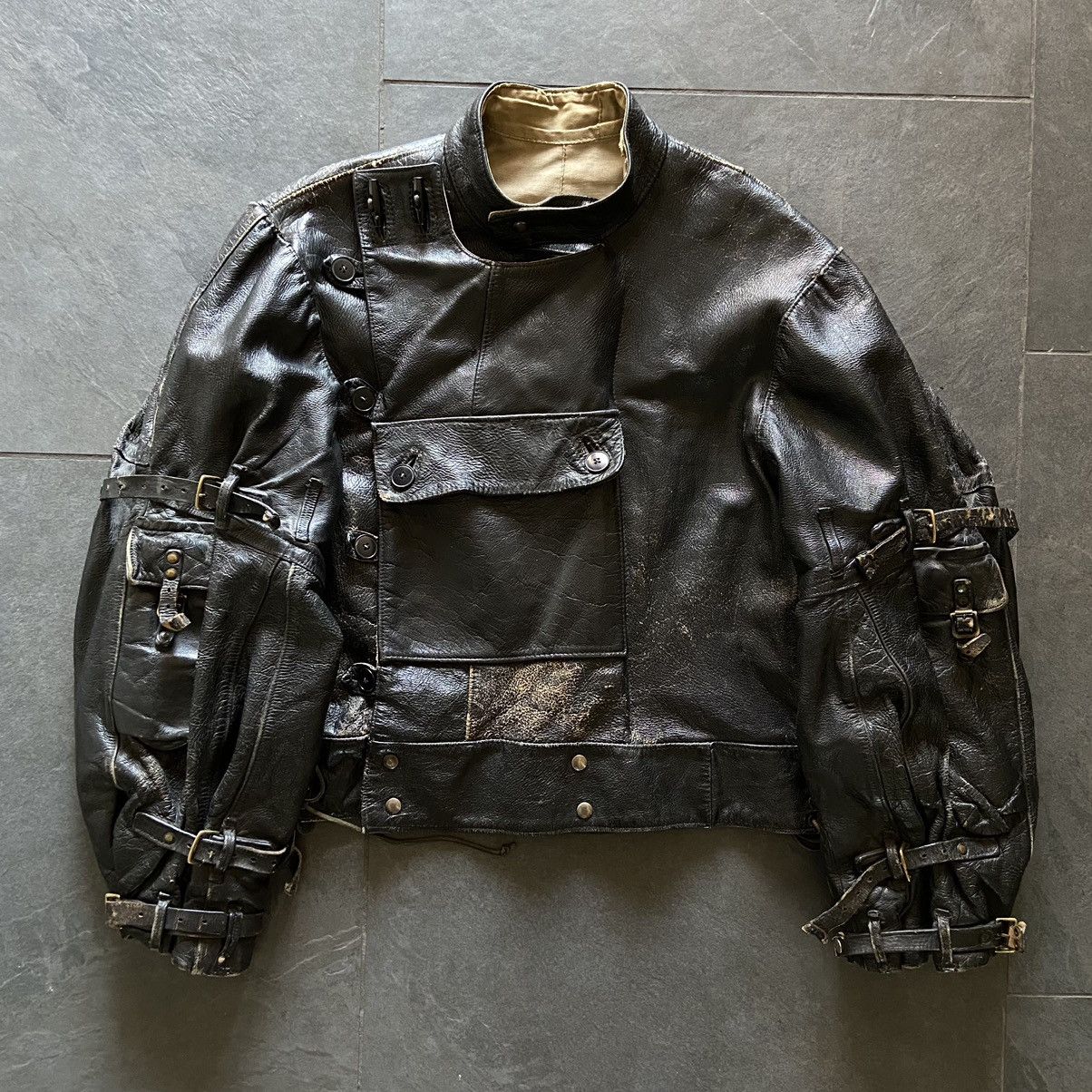 Vintage 1940s 50s Swedish motorcycle leather jacket modified | Grailed