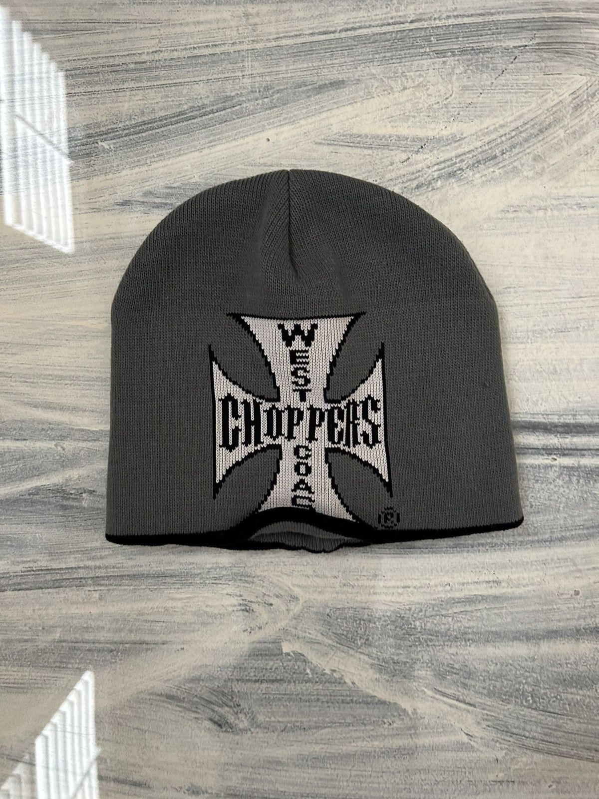 Choppers GRAY/GREY WEST COAST CHOPPERS SKULL CAP BEANIE | Grailed