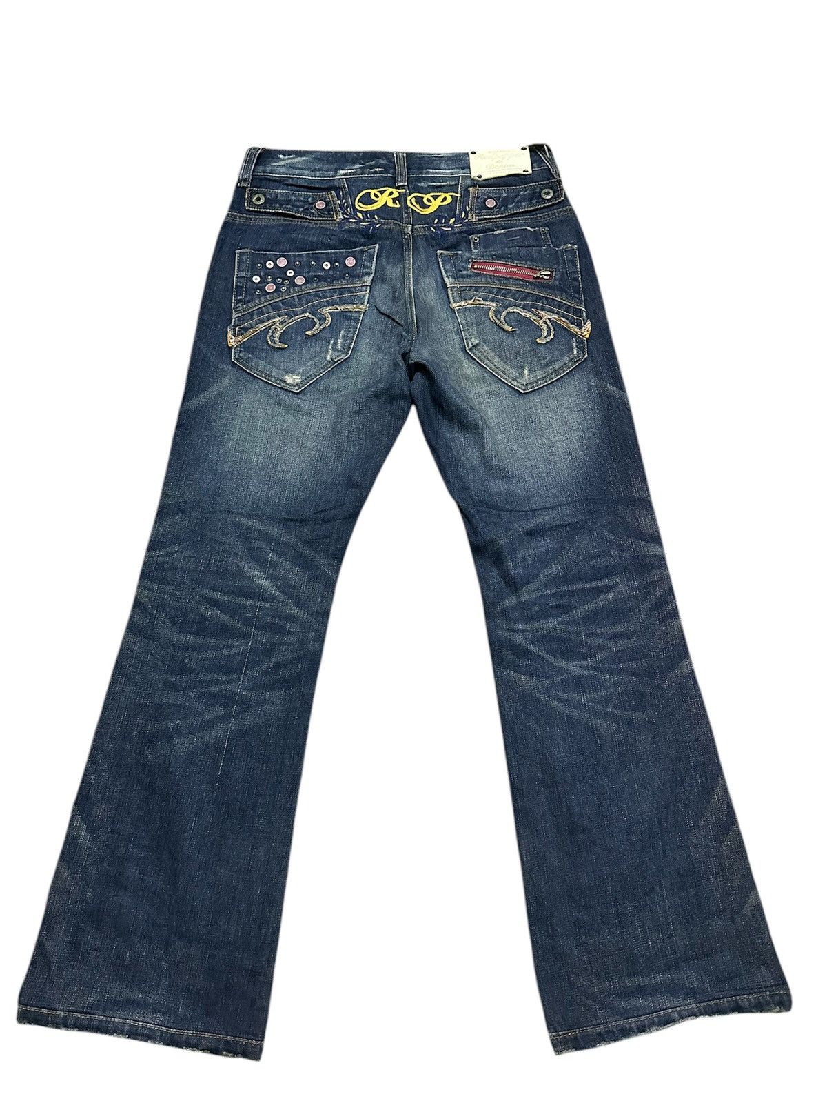 Ed Hardy × JNCO × Japanese Brand Crazy 2000s Red Pepper Bootcut Flare ...