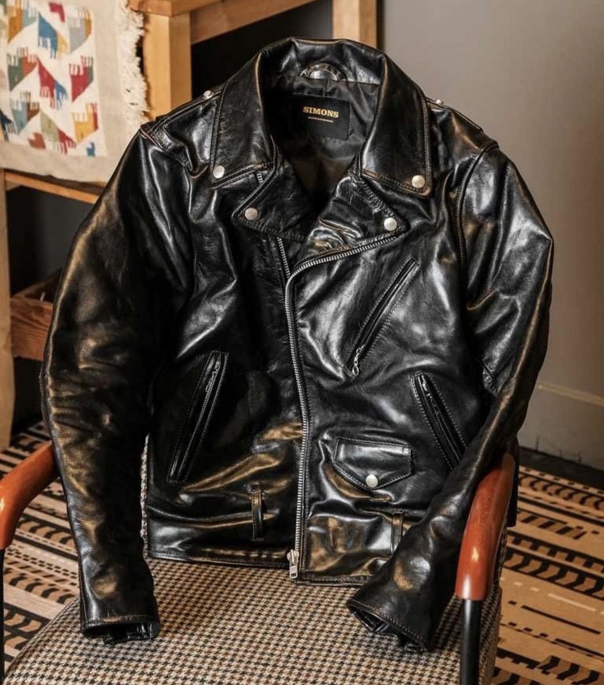 Vintage Vintage Simons Horsehide Leather Perfecto Jacket | Grailed