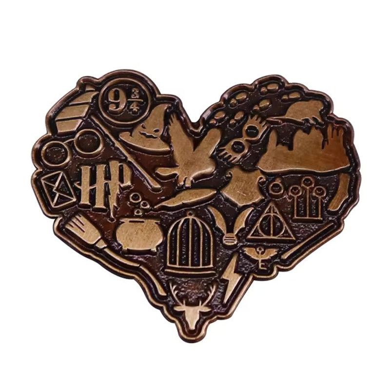 Other Harry Potter Heart Bronze Look Enamel Pins 220-1 | Grailed