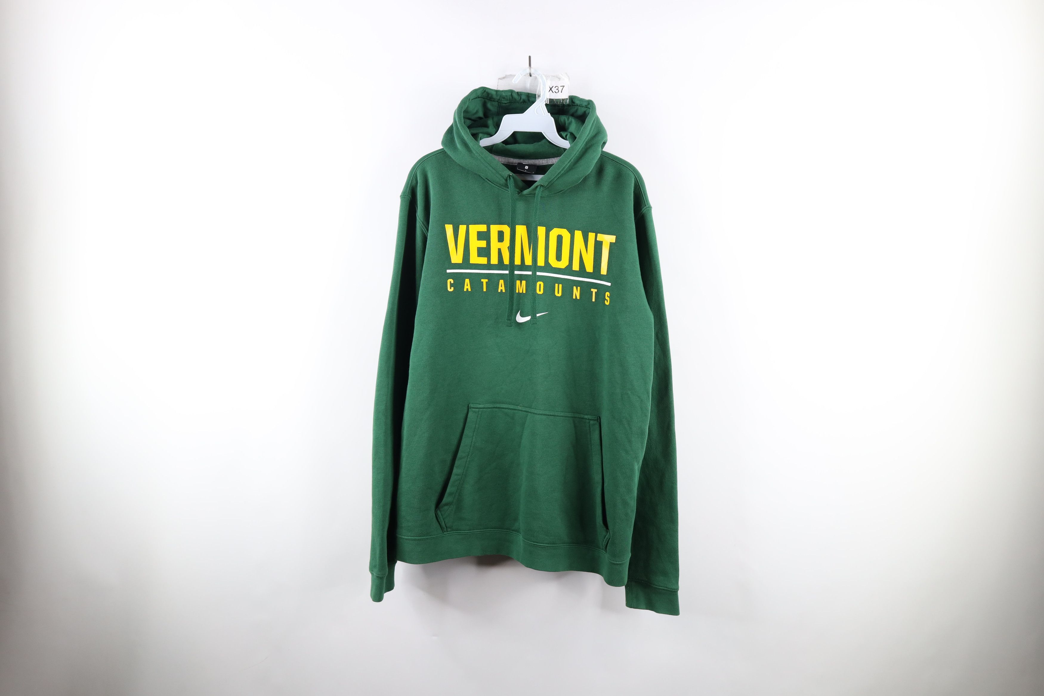 Nike × Vintage Vintage Nike Swoosh University of Vermont Hoodie Green ...