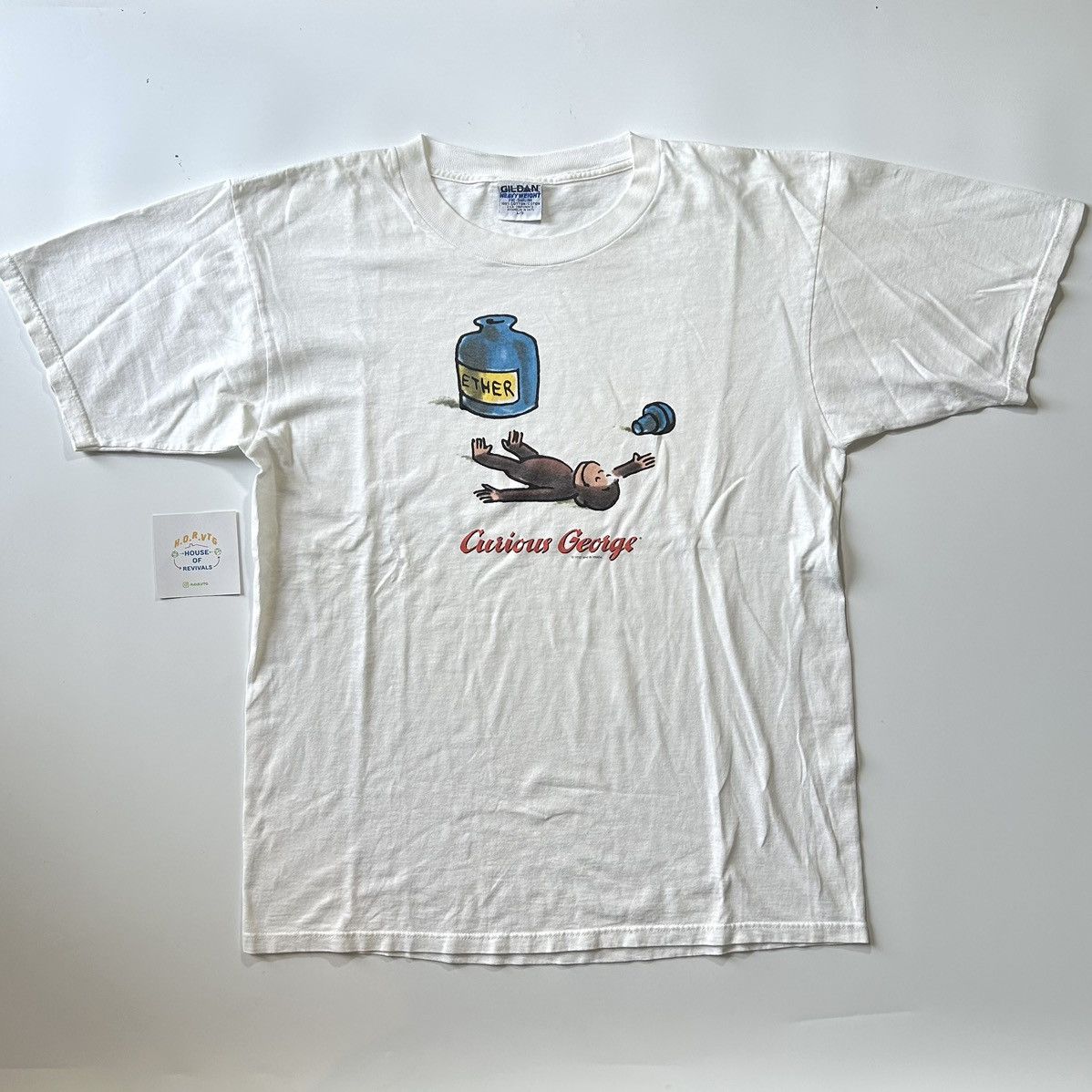 Vintage Vintage 1995 Curious George Ether Drug Cartoon promo shirt ...