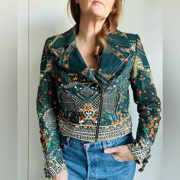 CAMILLA Camilla Leather Biker Jacket Behind Closed Doors Small Green ...