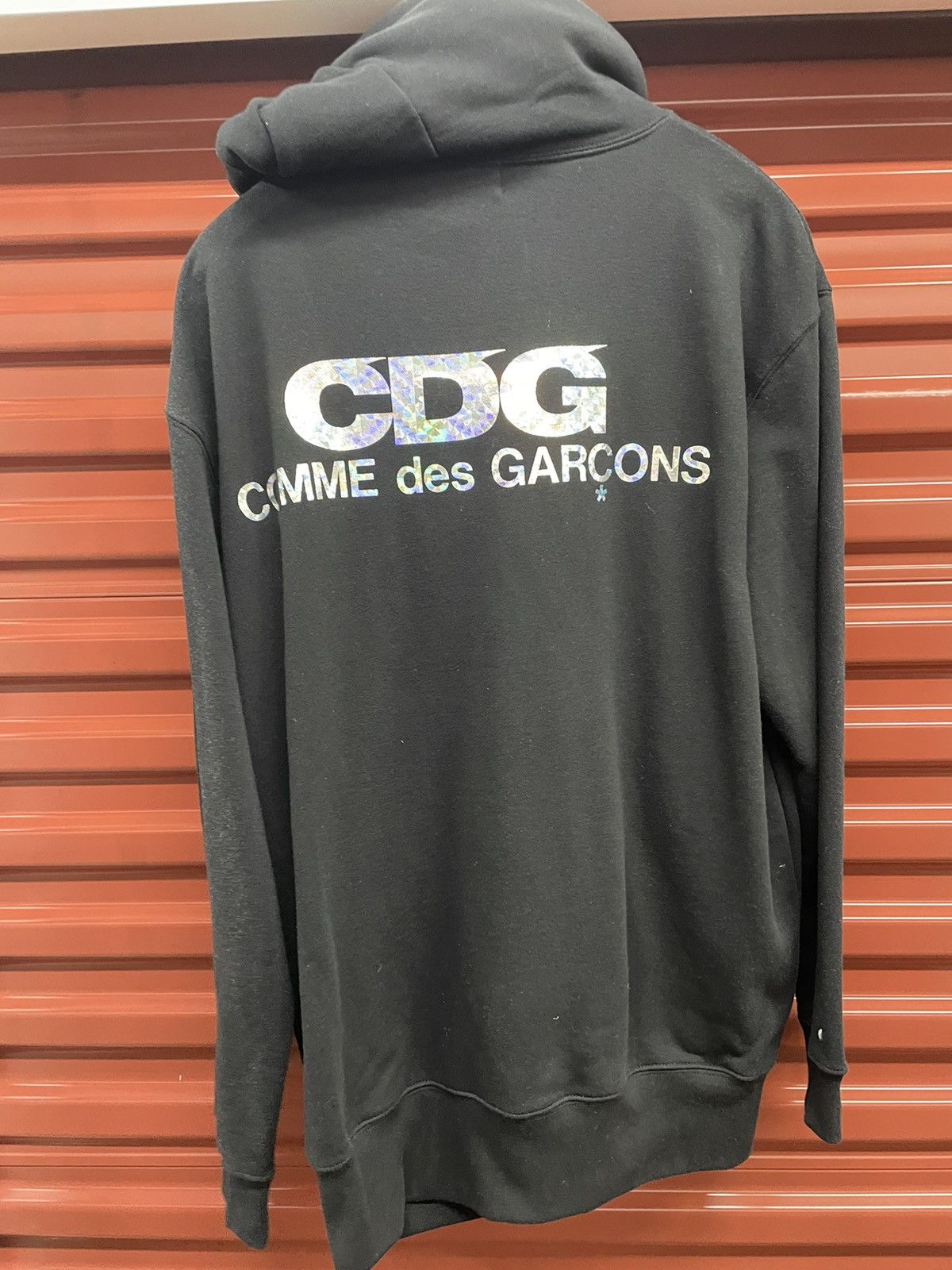 Comme des Garcons NWT CDG Zip Up Hoodie with Holographic Logo | Grailed
