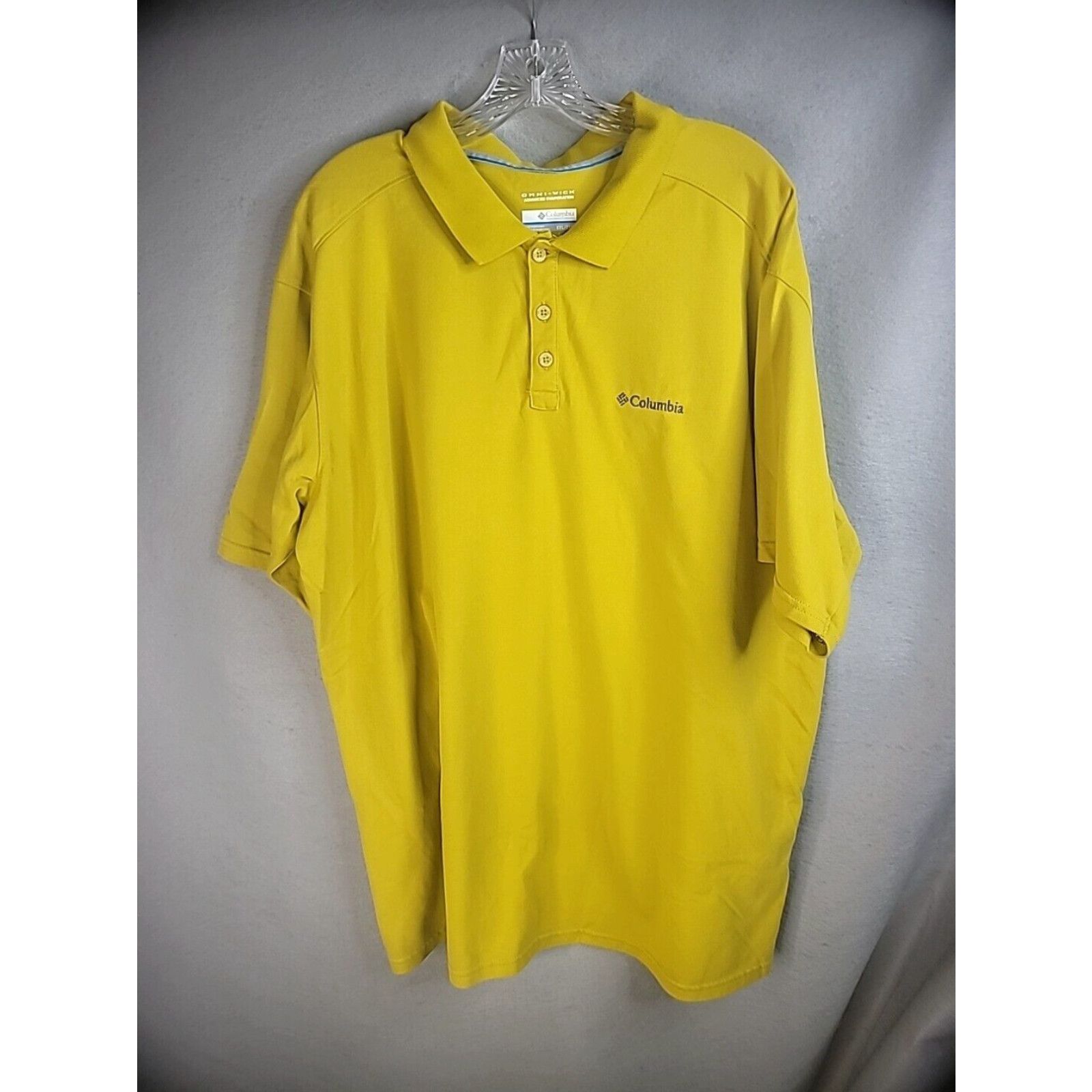 Vintage Columbia Mens XXL 2 Extra Large Polo Shirt Yellow Solid Golf ...
