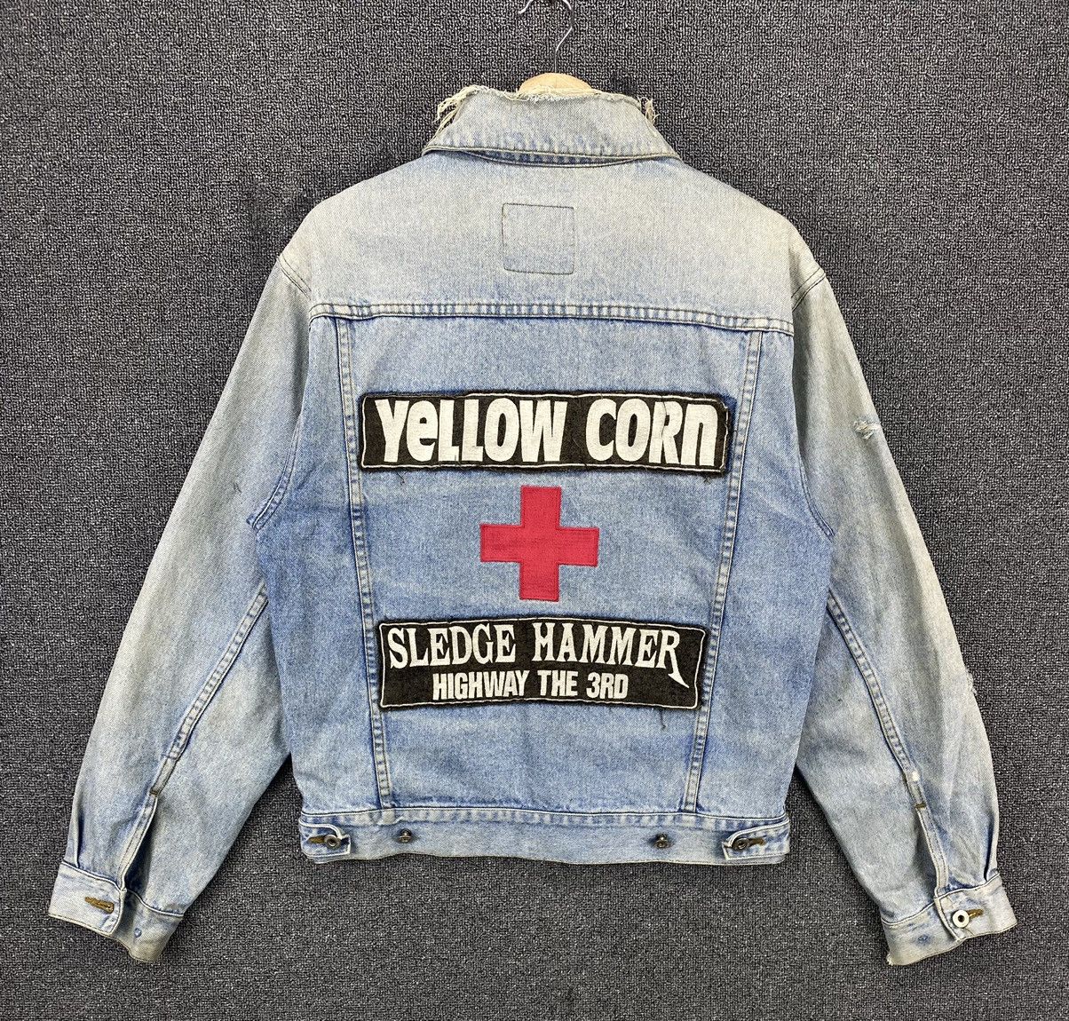 Japanese Brand Vintage Yellow Corn Sledge Hammer Trucker Denim Jacket ...