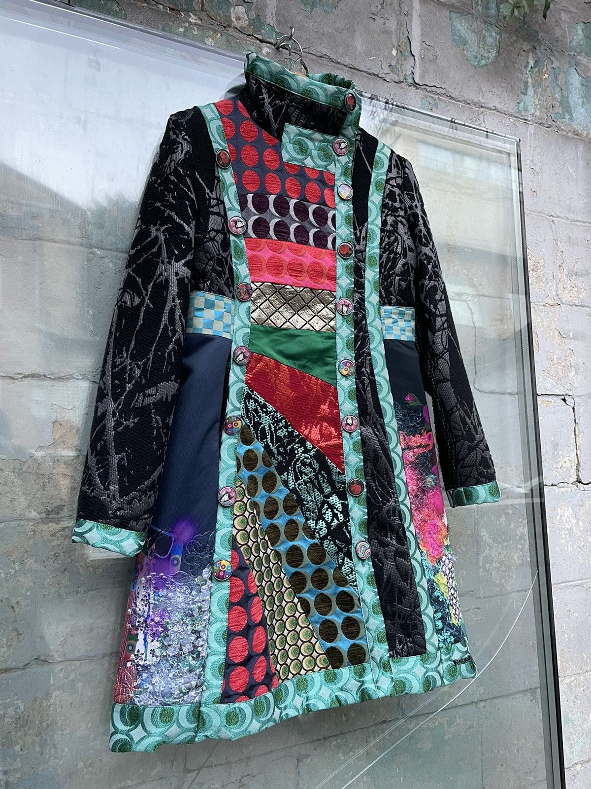 Desigual Desigual Anime Geisha Pattern Wool Nylon Coat | Grailed