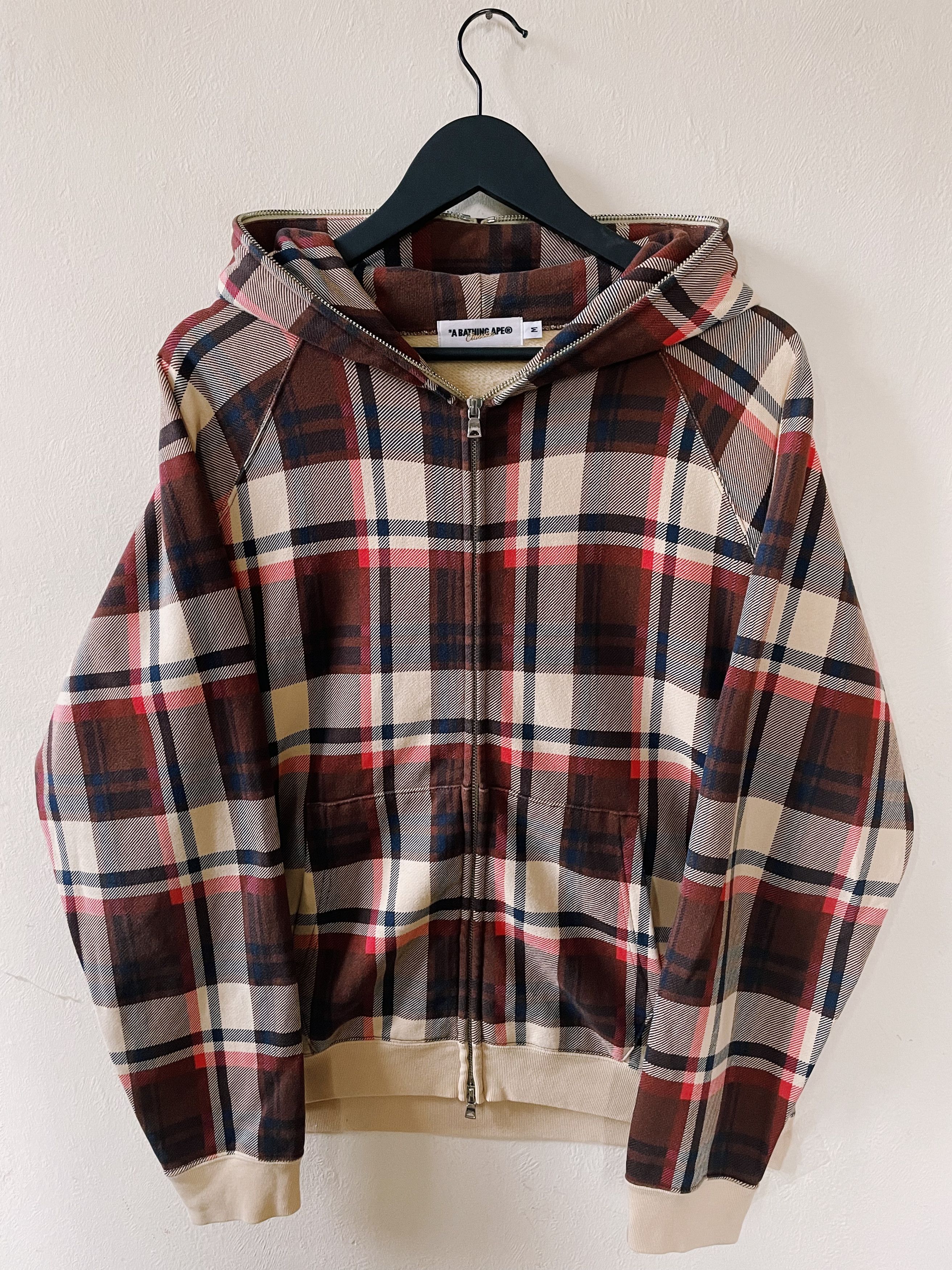 Bape × Vintage Bape A Bathing Ape Plaid Checkered Fullzip Hoodie | Grailed