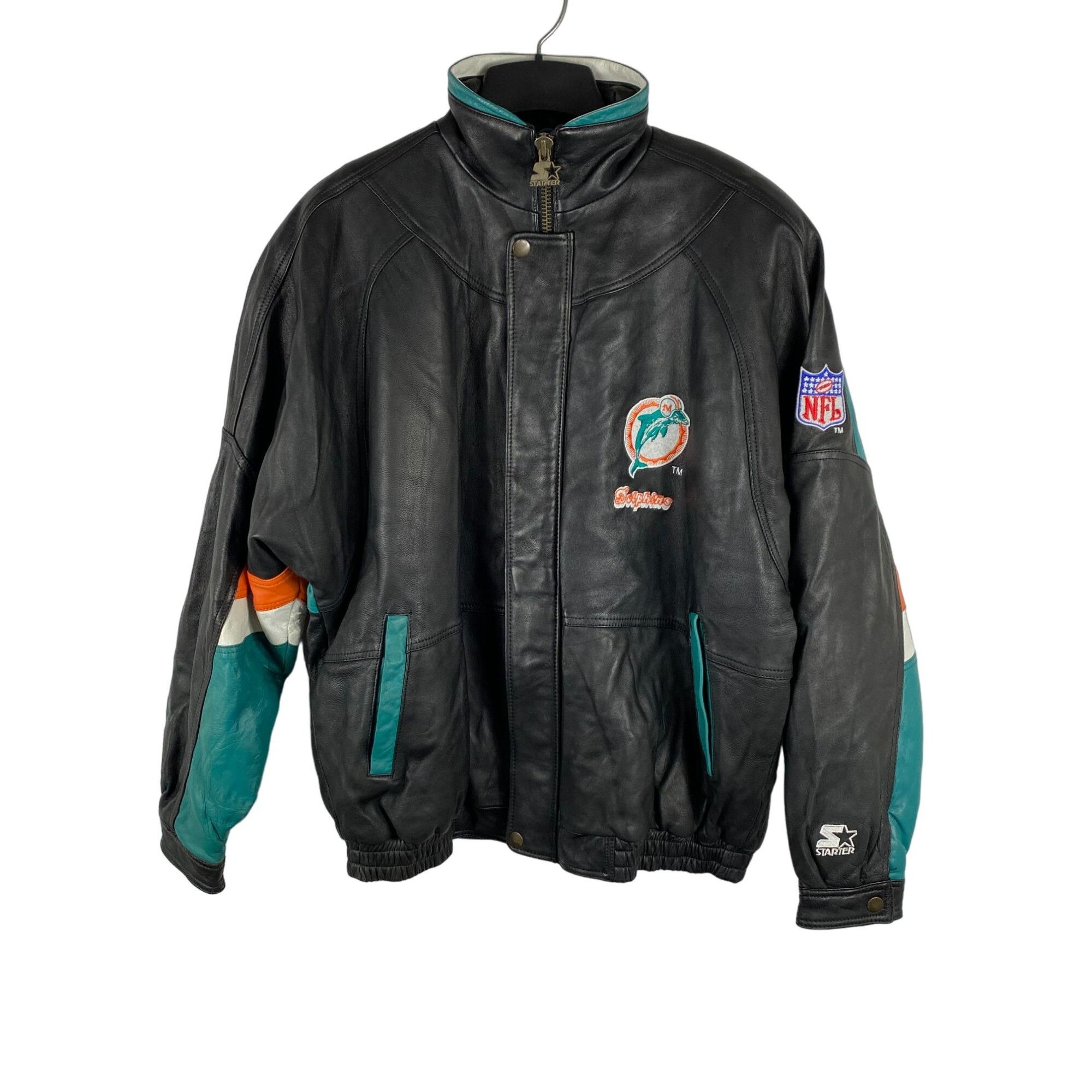 Pro Line Vintage Pro Line by Starter Miami Dolphins Leather Jacket Bl ...
