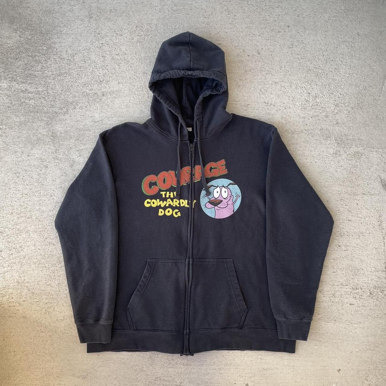 Cartoon Network × Streetwear × Vintage Courage the cowardly dog Zip Up ...