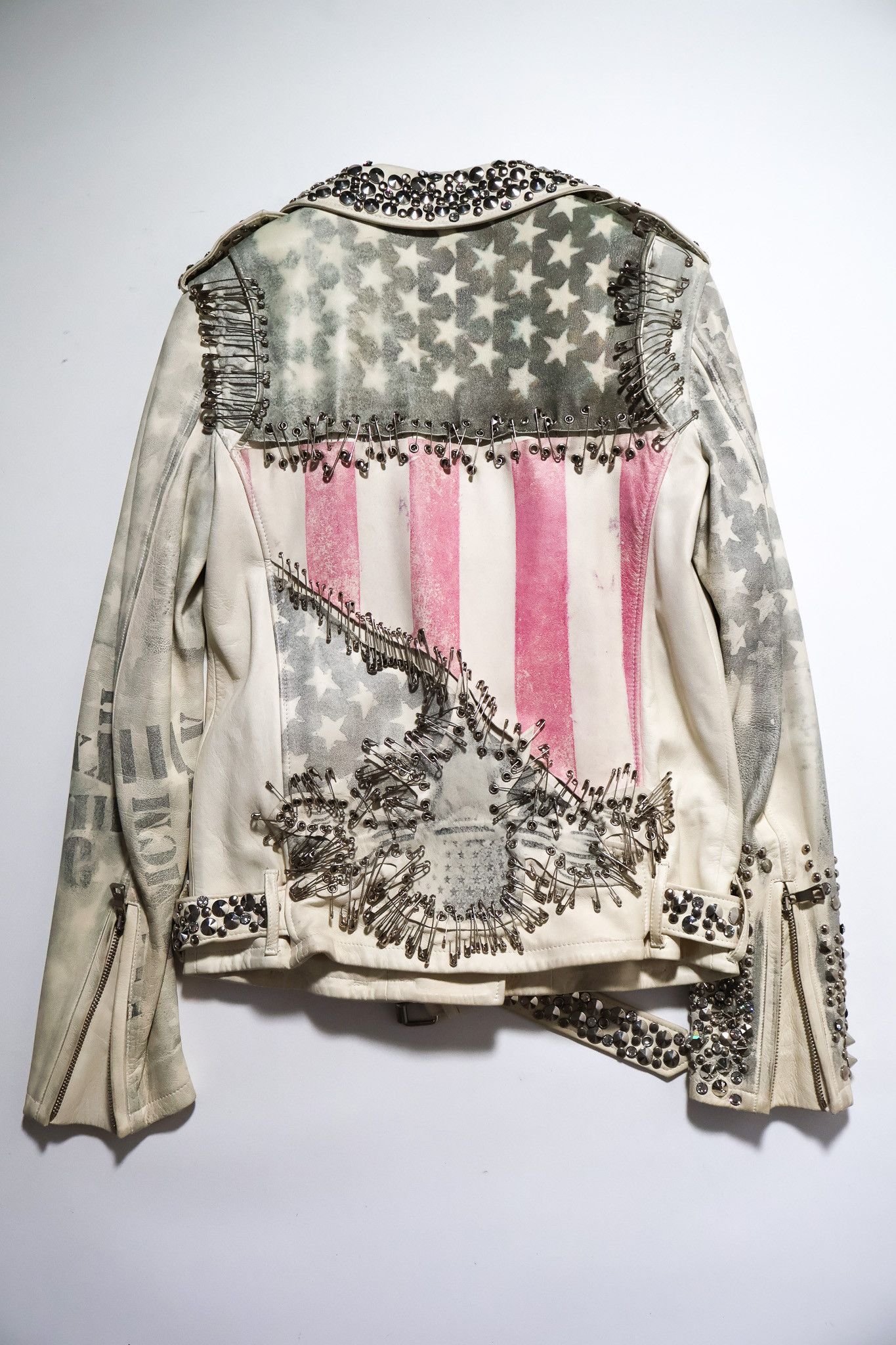 Balmain Balmain Decarnin SS11 Runway Flag Safety Pin Leather Jacket ...