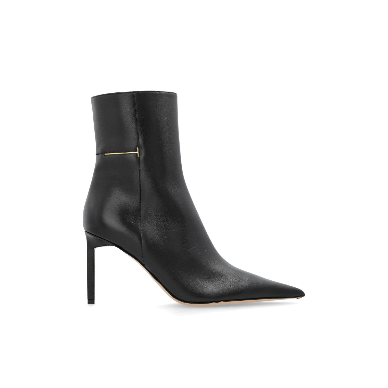 Tom Ford TOM FORD Eva Black Leather 105mm Heel Ankle Boots New & Auth ...