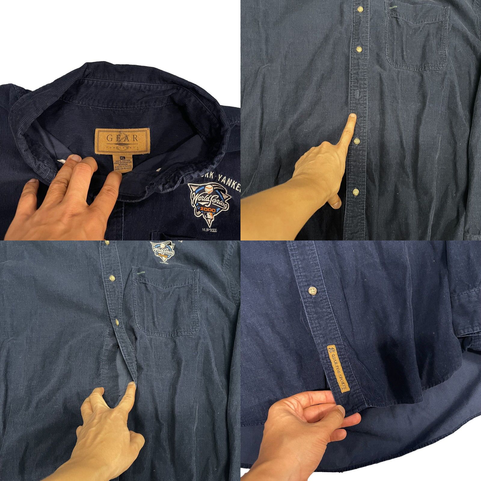 Vintage Vintage 2000 New York Yankees Corduroy Button Down Shirt Mens ...