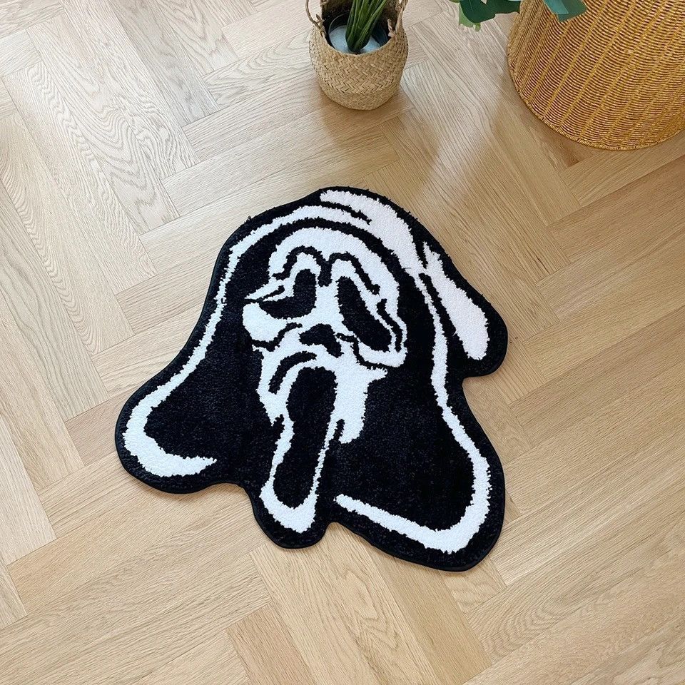 Vintage Cool Black Ghost Tufting Rug | Grailed