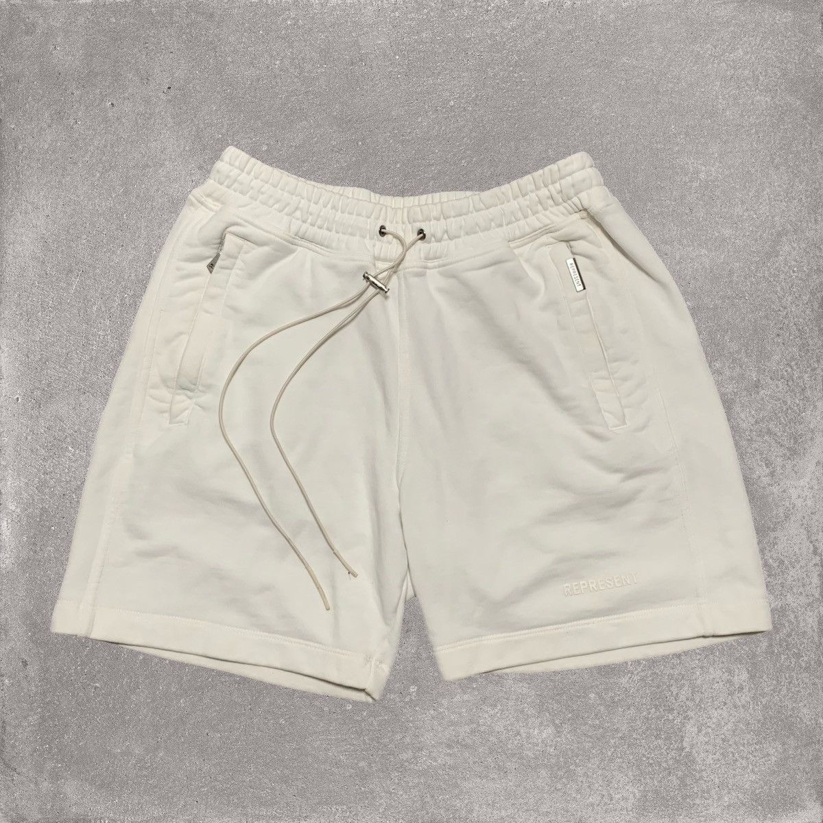 Represent Clo. Represent Small Blanks Flat White Shorts Jogger Bottoms ...