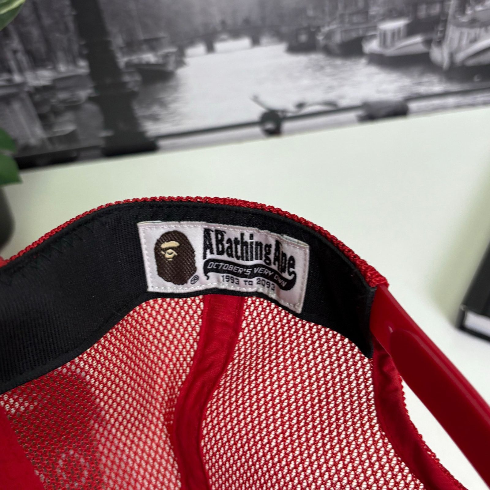 Bape BAPE × OVO Red ABC camo trucker hat cap A Bathing Ape | Grailed