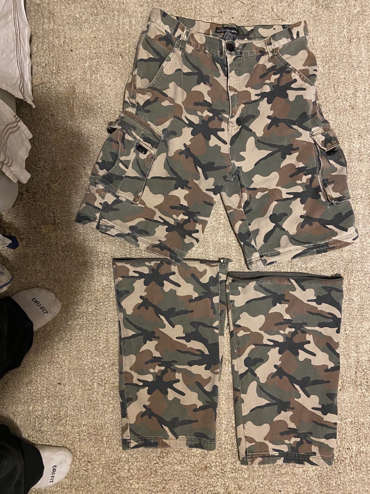 Streetwear × Vintage Vintage camo transformer camo pants shorts | Grailed