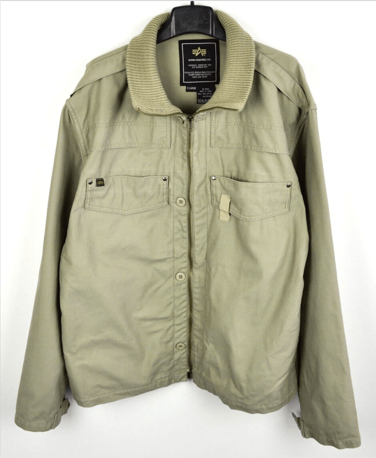 Alpha Industries Field Jacket Men's XL unlined Coat Beige Surplus Army ...
