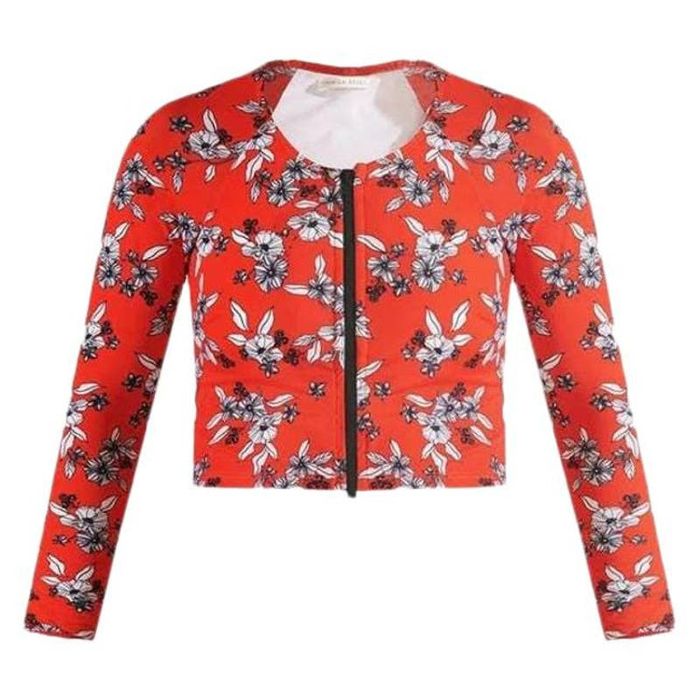 Veronica Beard NEW Veronica Beard Swim Misali Rashguard Top Red Floral ...